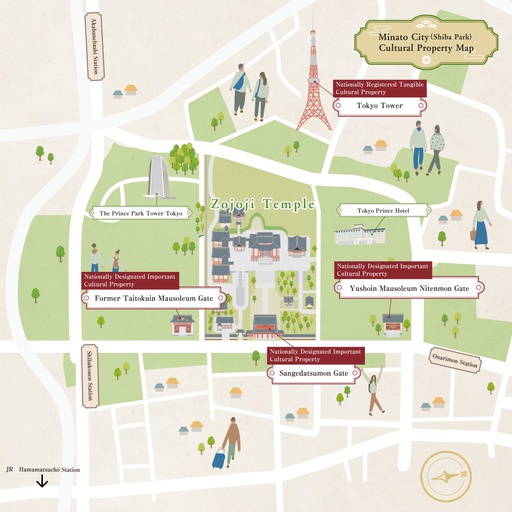 Tokyo Minato-Ward Cultural Property Map （in Shiba-Park) - stroly.com